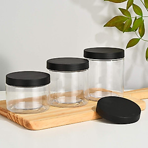 4 oz Durable Plastic Jars, Accguan Clear Container for Food Storage, Airtight Plastic Jars Ideal For Dry Food, Spices and Bird Feed Storage, 48 PACK