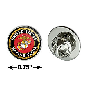Marines USMC Emblem Black Yellow Red Officially Licensed Metal 0.75" Lapel Hat Pin Tie Tack Pinback