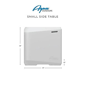 Aqua Outdoors Small Side Table for Inside Pool Sun Shelf or Baja Ledge, in Water Furniture to Hold Drinks, Works Great with Other Poolside or Sundeck Loungers (Classic White)