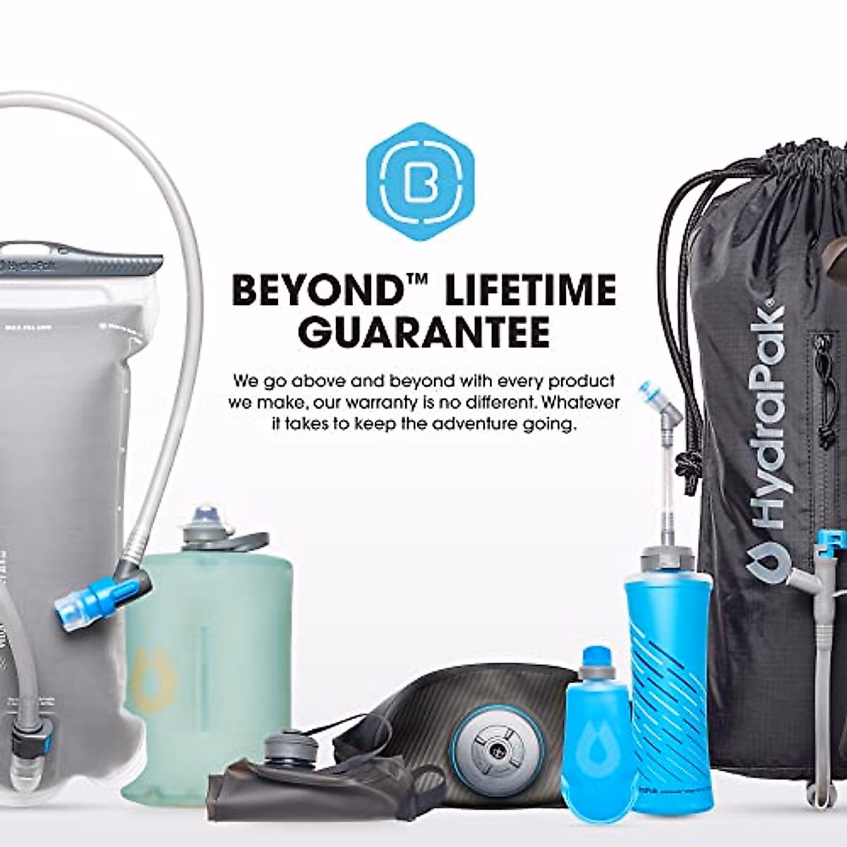 HydraPak Shape-Shift (for 2L or 3L Hydration Packs) Low-Profile Water Bladder/Reservoir for Hydration Backpacks - High Flow Bite Valve, Leak Proof, Fully Reversible, and Dishwasher Safe