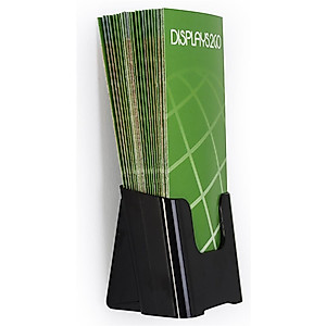Displays2go Plastic Brochure Stand, Single Pocket, Counter or Wall Mount, Plastic – Black (LDTK40BLK)