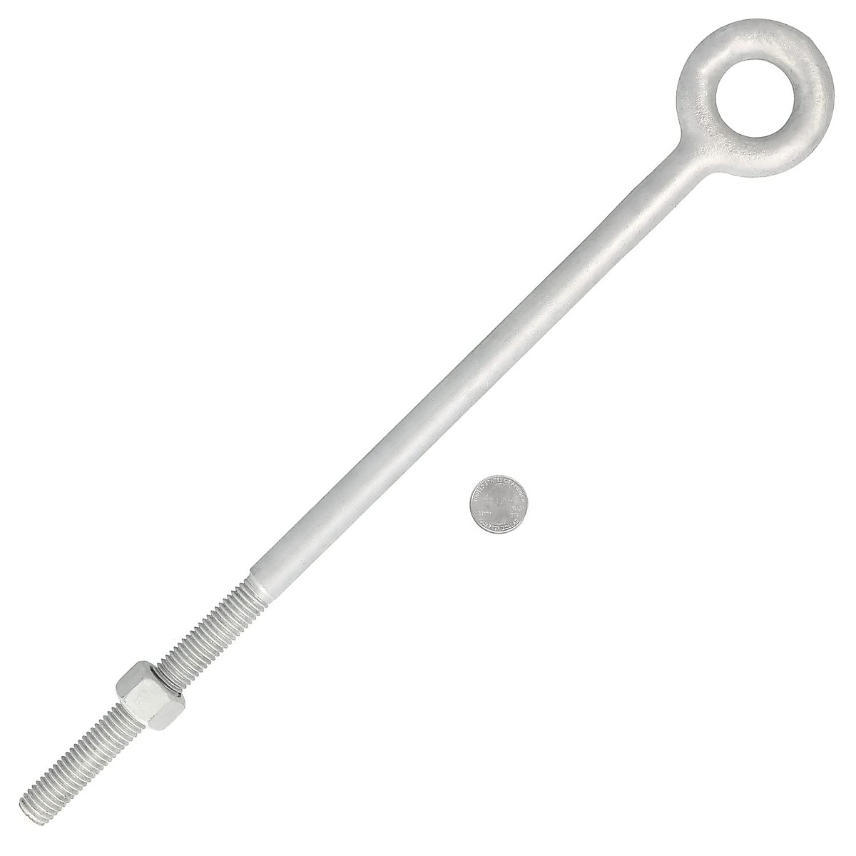 E-Rigging Galvanized Drop Forged Regular Eye Bolts - 5/8" x 15" - 5,200 lbs Working Load Limit - Heavy-Duty and Corrosion Resistant