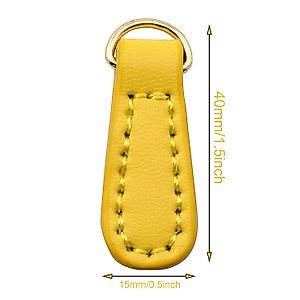 Batino 4PCS Leather Zipper Pull for Boot/Jacket/Bag/Purse Replacement (Red and Yellow)