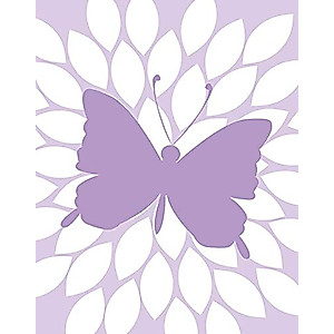 The Studio Resource, Inc. White and Purple We Made A Wish And You Came True Dandelion and Butterfly Nursery Print; 3-8x10 Paper Poster