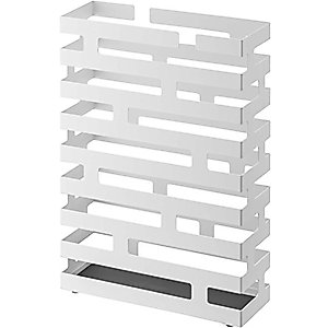 Hang or Stand Wide Modern Umbrella Rack in White Finish