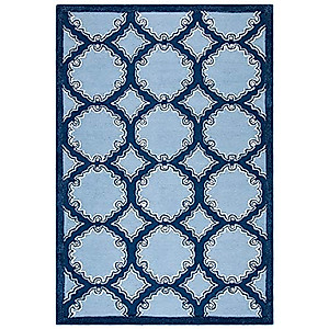 SAFAVIEH Bella Collection 8' x 10' Navy / Blue BEL139B Handmade Premium Wool Area Rug