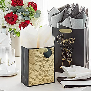 Hallmark White, Black and Ivory Bulk Tissue Paper for Gift Wrapping (120 Sheets) for Gift Bags, Weddings, Graduations, Valentine's Day, Christmas