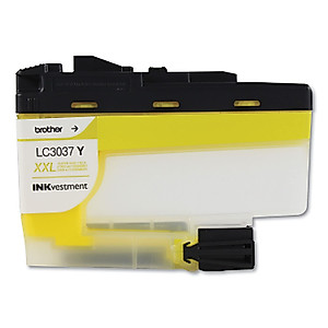 Brother Genuine LC3037Y, Single Pack Super High-Yield Yellow INKvestment Tank Ink Cartridge, Page Yield Up to 1,500 Pages, LC3037