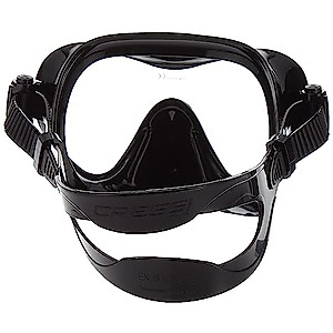 Cressi F One Frameless Scuba Snorkel Mask, Silicone Skirt for Scuba Diving and Snorkeling Dive Mask - Schwarz & Supernova Dry, Black/Black