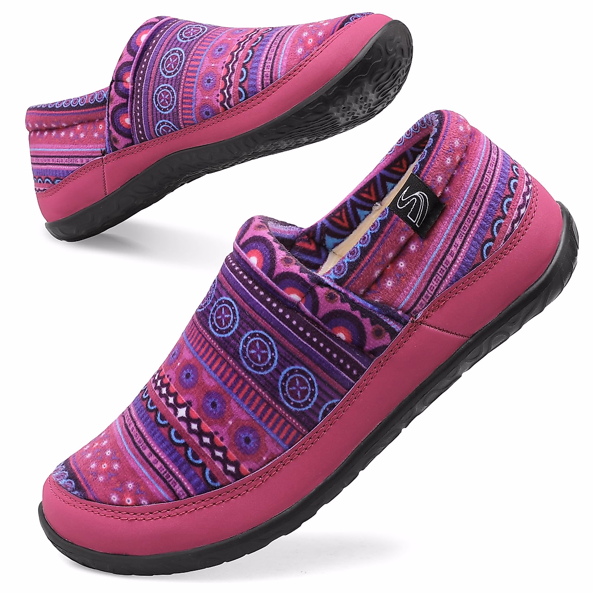 Spesoul Warm House Slippers for Women Men Fuzzy House Shoes Home Slipper Socks Outdoor Moccasin Slippers Sneakers Closed Back Lightweight Barefoot for Bedroom Office Travel 7.5-8.5 Women/5.5-6.5 Men