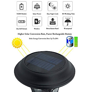 YLHDRILY 6 Pack Solar Path Lights High Lumen Super Bright SMD LED Solar Outdoor Stainless Steel & Glass Waterproof Landscape Lights for Pathway,Garden,Yard, Patio, Walkway,Driveway,