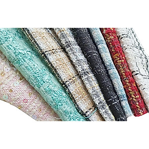 longshine-us 8pcs 8 inchx 7 inch Premium Tweed Fabric Craft Bundle Squares Patchwork Lint DIY Sewing Scrapbooking Quilting Artcraft