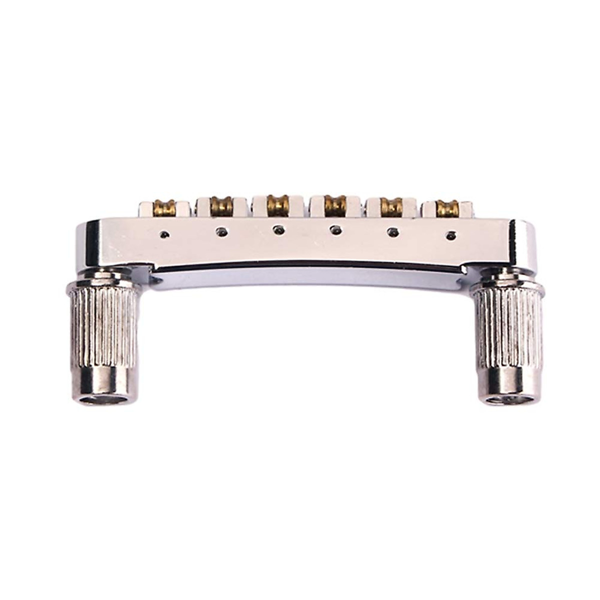 Chrome Roller Saddle Tailpiece Chrome for LP SG Style Electric Guitar Replacement Parts (Silver)