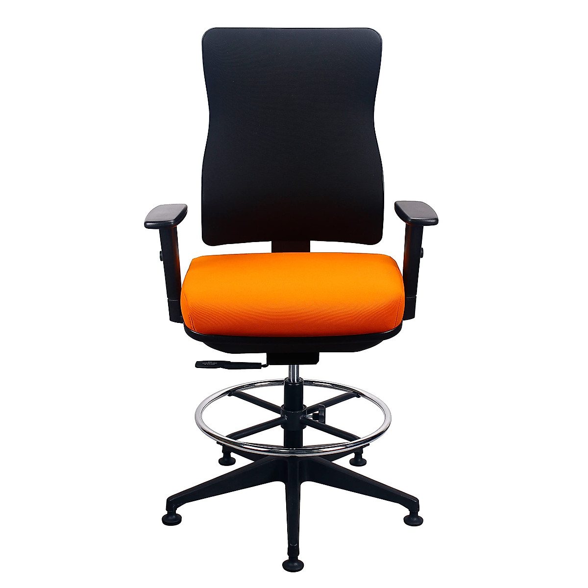 TEMPUR-PEDIC Cooling Technology Drafting Stool, Adjustable Height, Orange