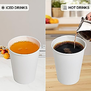JOLLY PARTY [100 Pack] 16 oz Paper Coffee Cups, Disposable Paper Coffee Cup with Lids, Hot/Cold Beverage Drinking Cup for Water, Juice, Coffee or Tea, Suitable for Home, Shops and Cafes