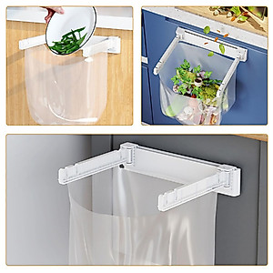 Cabilock Waste Bag Holders Hanging Trash Bag Holder Foldable Plastic Garbage Bag Holder Kitchen Towel Rail Rack for Kitchen Cabinet Door Cupboard Trash Bag Hanging Rack