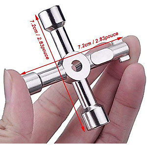 Willbond Meter Box Key Gas Key Meter Key 4-Way Multi-Functional Utilities Key for Electric Cupboard Cabinet Opening Key (Silver)