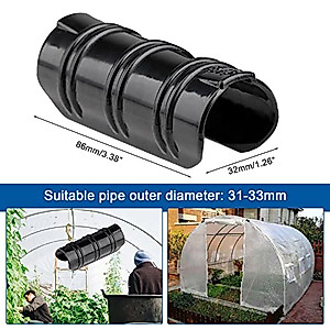 Mtsooning 10PCS 1.26 inch Greenhouse Frame Pipe Tube, Plastic Garden Buildings Tube Clip, Snap Net Fixed Pipe Clamps for Season Plant Supplies