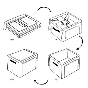 Furnhome 2 Pack Large Baby Clothes Storage Bins,Lovely Toy Box-Stackable Collapsible Storage Bins,Sturdy Storage Bags with Zippers & Clear Window & Steel Frame & Carry Handles(Walrus,66L×2).
