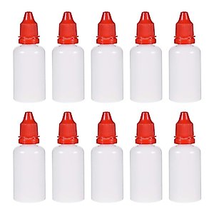 uxcell Plastic Dropper Bottles, 30ml/1 oz Empty Squeezable Dropper Bottle with Cap, Red, Pack of 20