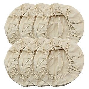 XGNG 6PCS Rattan Baking Dough Basket Cover Natural Rattan Banneton Proofing Cloth Round Bread Proofing Basket Cloth Liner