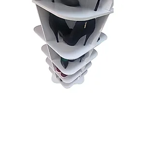 Original Rotating Shoe Rack A square Tower,original 7-tier hold over 28 pairs of big shoes,Spinning Shoe Display Lazy Susan,Revolving 360 shoe rack,Rotate Shoes Closet Organization.weinstein storage