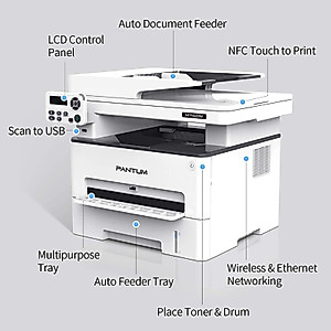 Pantum M7102DW Lasdr Printer Scanner Copier 3 in 1, Wireless and Auto Duplex Printing, with 1 Pack TL-410X 6000 Pages Yield Toner Cartridge