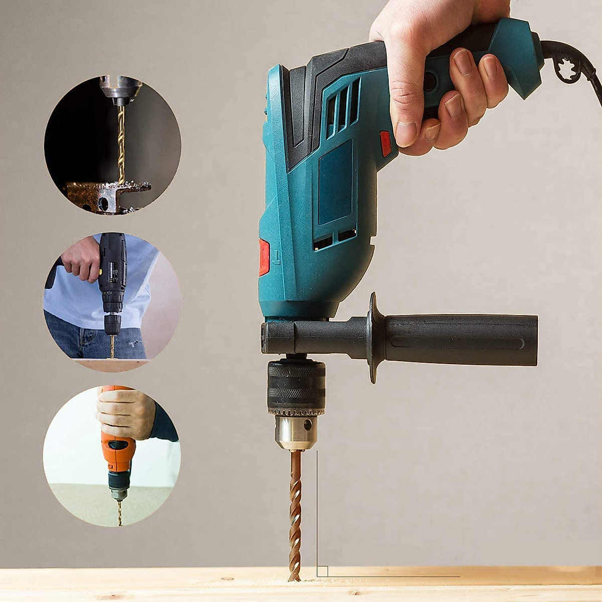 Auniwaig HSS M35 Straight Shank 3.3mm Dia Twist Drill Drilling Hole Bits for Steel Aluminum Alloy 5pcs