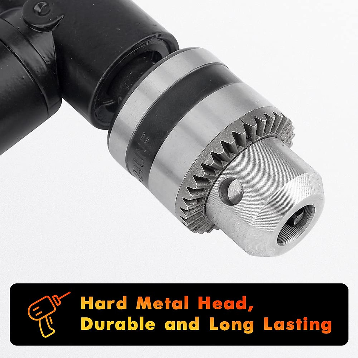 Right Angle Attachment 90 Degree Cordless Right Angle Drill Adapter Router Bit Extension Drilling Tool with 3/8" Keyed Chuck 8mm Hex Shank(Black)