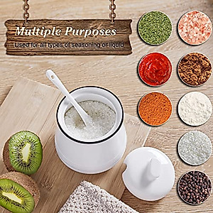 DAYYET Sugar Bowl with Lid and Spoon, 12 oz Ceramic Sugar Bowl with Spoon, Sugar Container for Coffee Bar, Sugar Jar Sugar Dispenser Bowl, Modern Kitchen Decor, White