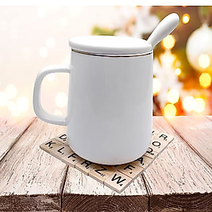 1000 Pcs Scrabble Letters for Crafts, Wood Scrabble Tiles, DIY Wood Gift Decoration, Making Alphabet Coasters and Scrabble Crossword Game