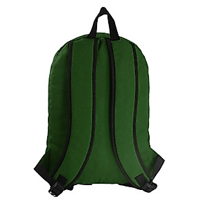 K-Cliffs Basic Backpack Classic Simple School Book Bag Student Daily Daypack 18 Inch (Green)