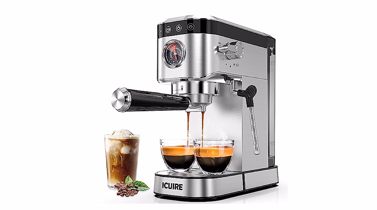 ICUIRE Espresso Machine, 20 Bar Compact Steam Espresso Coffee Machine ...