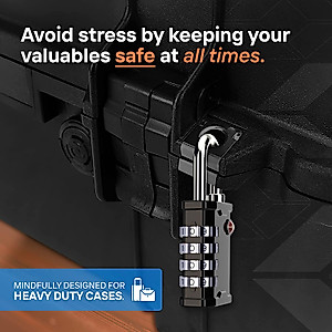 FORGE 4 Digit 17067 TSA Approved Travel Locks, Tool Box and Case Lock, Combination Padlock for Travel, Black 2 Locks.