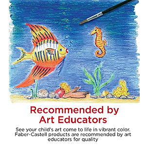 Faber-Castell Watercolor Crayons with Brush, 15 Colors - Premium Quality Art Supplies for Kids