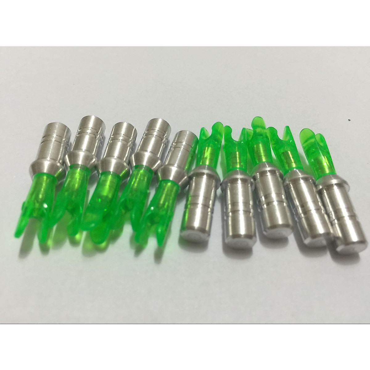JIEXI HWYP Large Groove Pin Arrow Nocks Aluminum Arrow Nock Adapter Connector for ID 6.2 mm Arrow Pack of 50 (Nocks+Adapters)