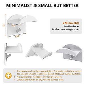 AIDIMMING 16-Pack Upgraded Hat Hooks for Wall, Adhesive Holder for Disney Ears, Mouse Ear Holder, Multi-functional Hat Organizer, Minimalist Hat Hanger, Easy to Install (White)