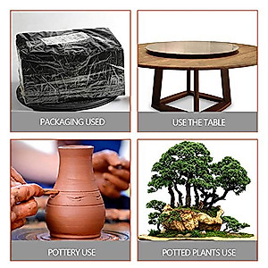 Mini Bonsai Turntable Base Stainless Steel Ball Bearings 360-Degree Rotation Easy Pruning Black (8 inch)