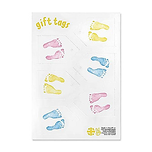 CENTRAL 23 - New Baby Wrapping Paper - 6 Sheets of Gift Wrap - Babies Feet - for Girls or Boys - Pink Blue and Yellow - Recyclable