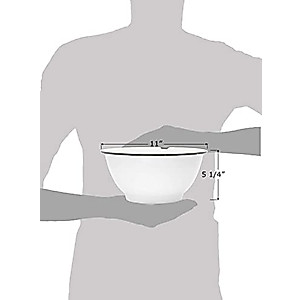 Red Co. Set of 2 Enamelware Metal Large Classic 4 quart Round Salad Serving Bowl, Distressed White/Black Rim