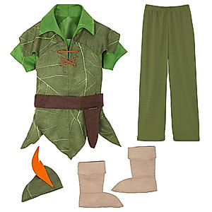 Disney Peter Pan Costume for Boys, Size 7/8 Green
