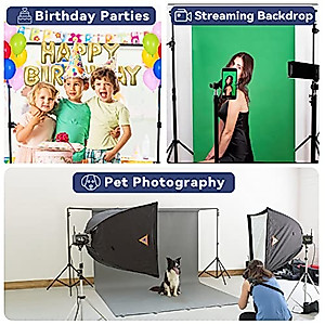 Backdrop Stand for Parties, IFKDNR Back Drop Adjustable Stand, 6.5ftx6.5ft Portable Background Stand for Baby Shower, Birthday Parties, Photo Studio