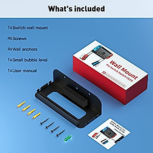 ZAONOOL Wall Mount for Nintendo Switch and Switch OLED, Wall Mount Kit Shelf Stand Accessories with 5 Game Card Holders and 4 Joy Con Hanger, Safely Store Your Switch Console Near or Behind TV (Black)