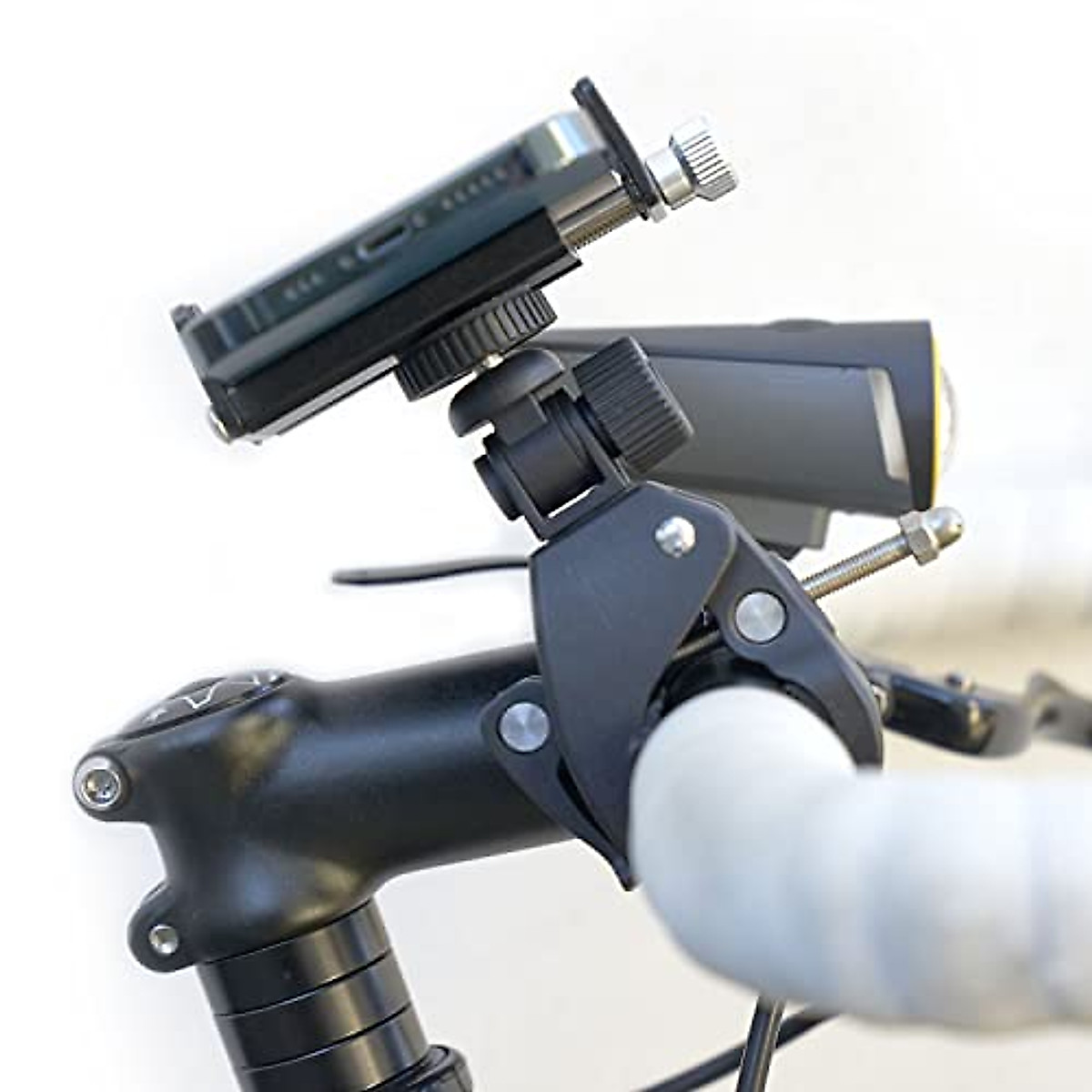 GRIFITI Nootle Quick Release Pipe Clamp and Universal Phone Mount Adjustable for iPhone, Smartphone, Galaxy, Pixel, Andriod, HTC One, Nokia, Fits Handlebars, Music and Mic Stands, Tripods