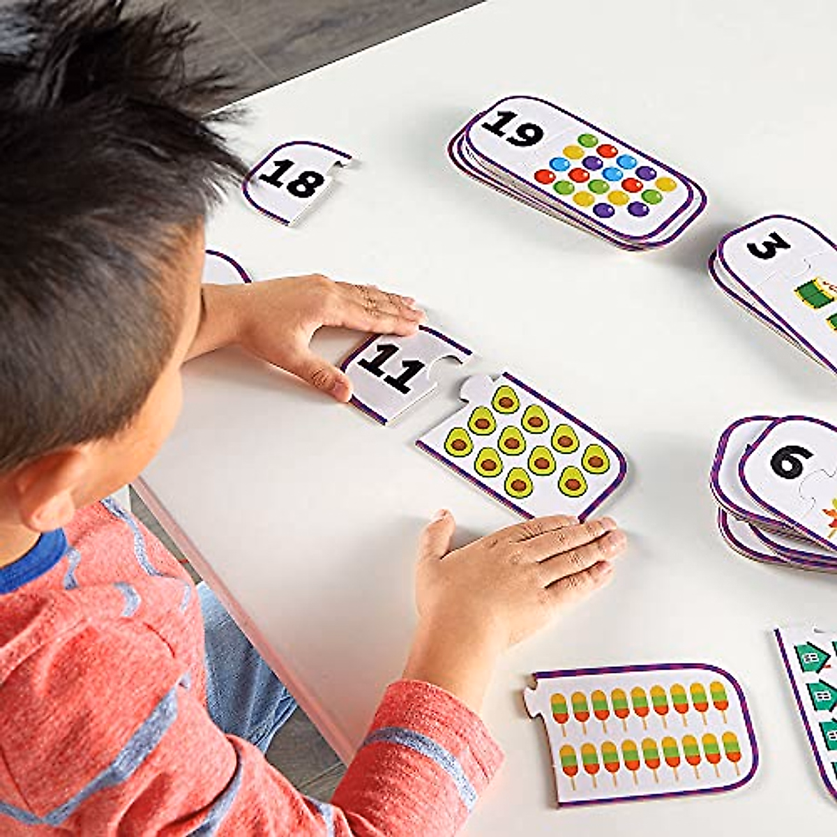 Learning Resources Counting Puzzle Cards, Kindergarten Readniness, Self Correcting Puzzles, Ages 4+Color, Multi