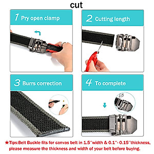 FALETO Mens Customized Belt Buckles Military Automatic Adjustable Metal Buckle for Canvas Belt in 2.5mm Thickness