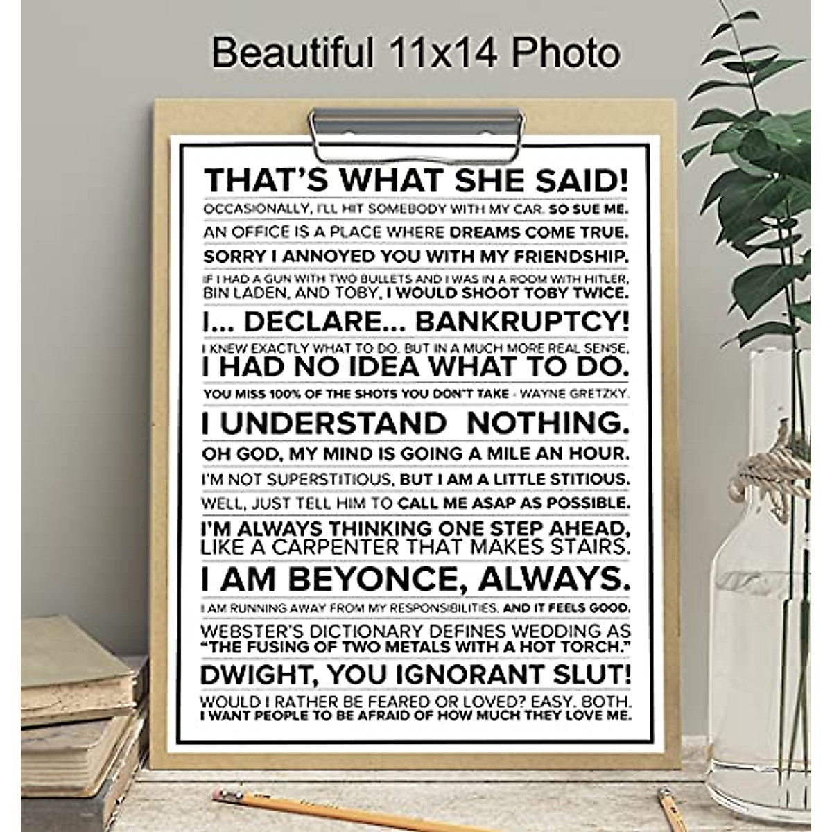 LARGE 11X14 - The Office Merchandise - The Office Merch - Michael Scott Poster - The Office Decor - The Office Gifts - The Office Wall Art- Boss Gifts for Men, Women - Funny The Office Quotes Wall Art