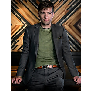 SlideBelts Full Grain Leather Belt (Cognac with Gold Buckle, Up to 44")