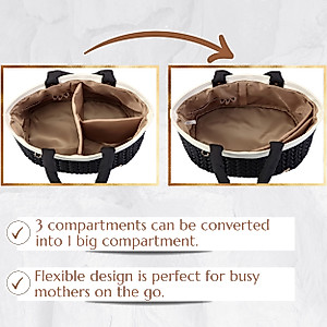 SEWBOO Baby Diaper Caddy Organizer Basket,Newborn Baby Diaper Bag Essential Items,Water Resistant,Large Capacity, Anti-Tear Lining (Black)