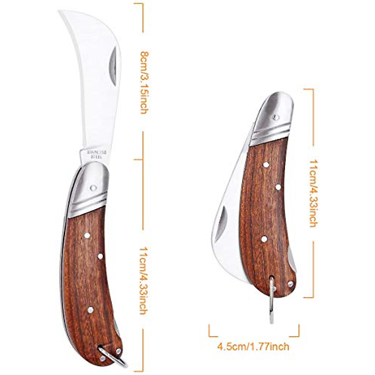 LCDCM Grafting knife/bud shoot knife/pruning knife/portable orchard stainless steel straight blade and Hawk blade (Single-Edged Knife)